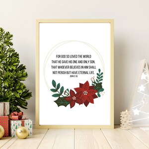 Christmas Bible Verse Wall Art Set of 4, 8x10, 4x6, 11x14, 5x7, Instant ...
