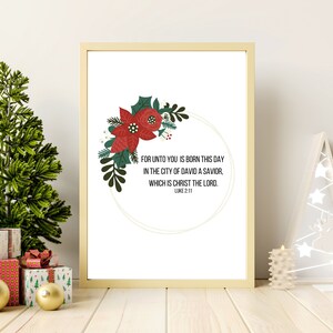 Christmas Bible Verse Wall Art Set of 4, 8x10, 4x6, 11x14, 5x7, Instant ...