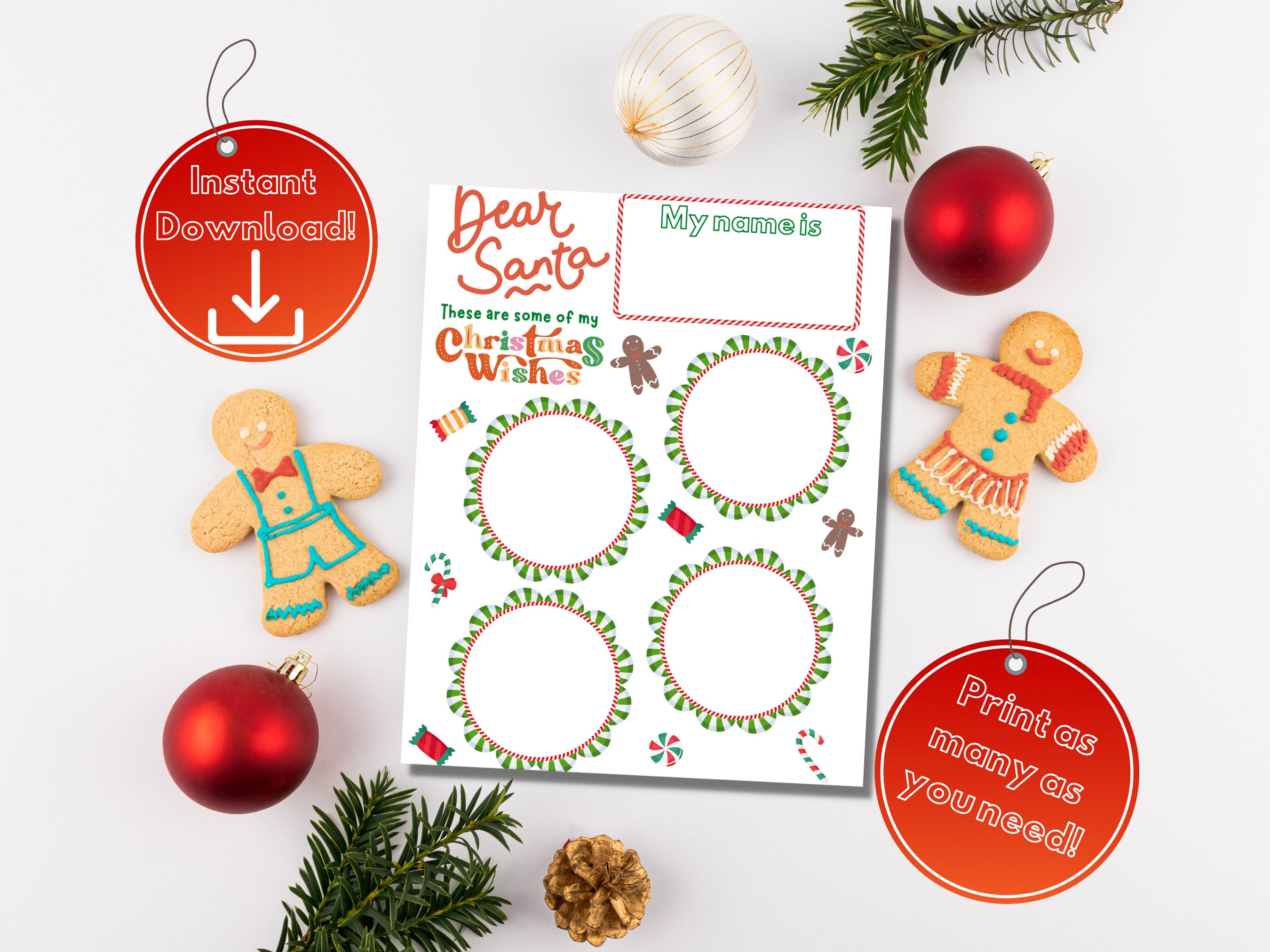 Christmas List, Letter to Santa - Print as Many as You Need! Cute and ...