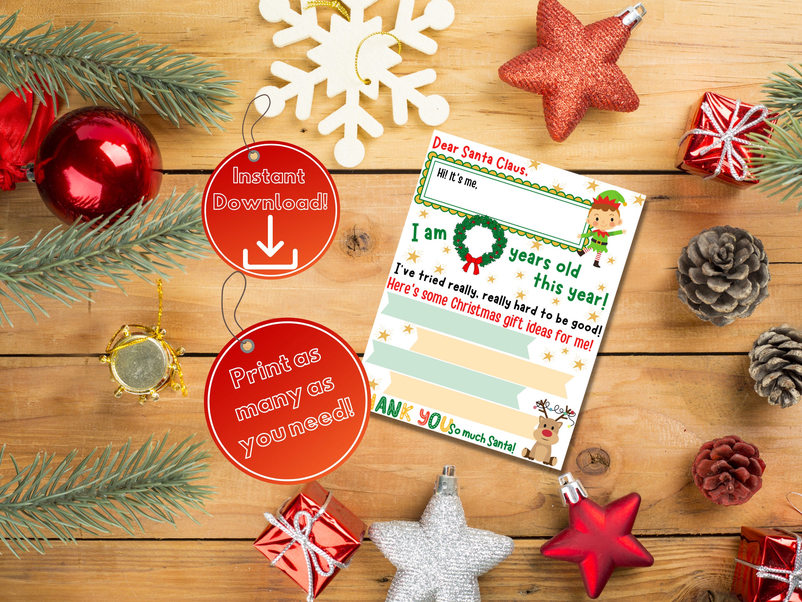 Christmas List, Letter to Santa - Print as Many as You Need! Cute and ...
