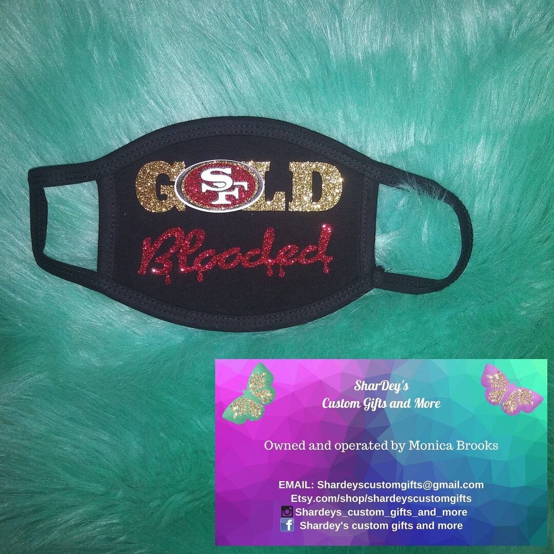 San Francisco 49ers Gold Blooded Mask Glitter - Etsy