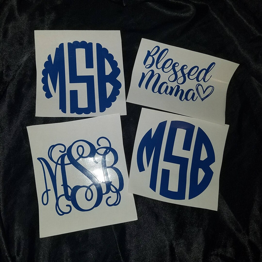 3 X 3 Monogrammed Decals - Etsy