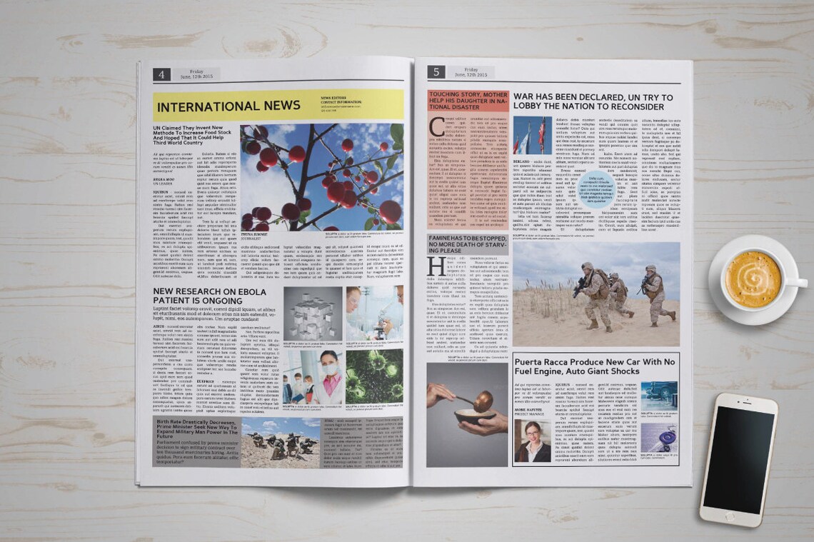 Tabloide de plantilla de periódico - Etsy México