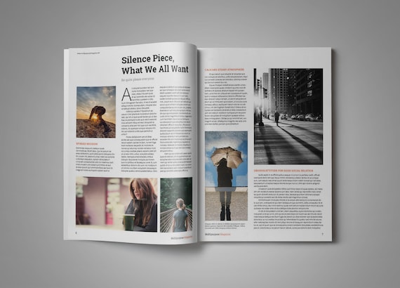 Clean Magazine Template | Etsy