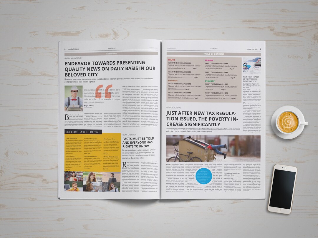 Multipurpose Newspaper Template - Etsy