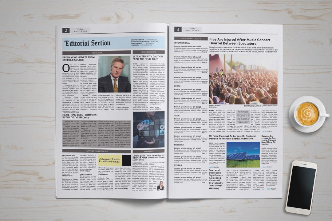 Newspaper Template Tabloid - Etsy