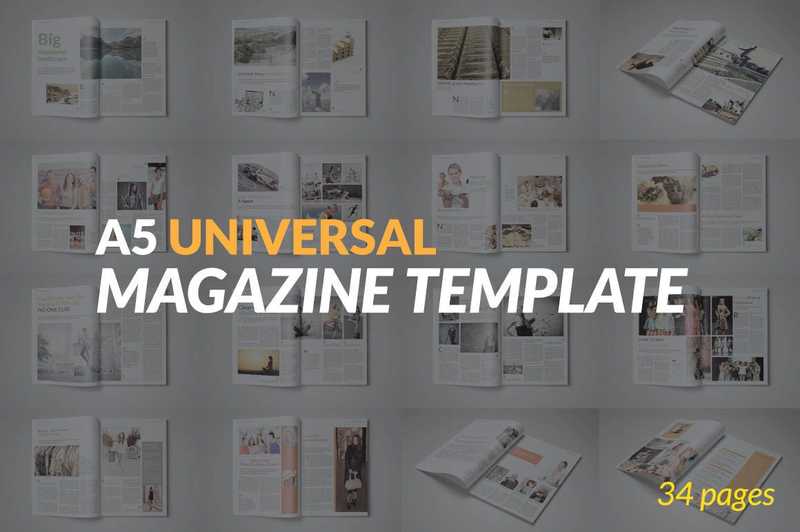 A5 Multipurpose Magazine Template 1 - Etsy