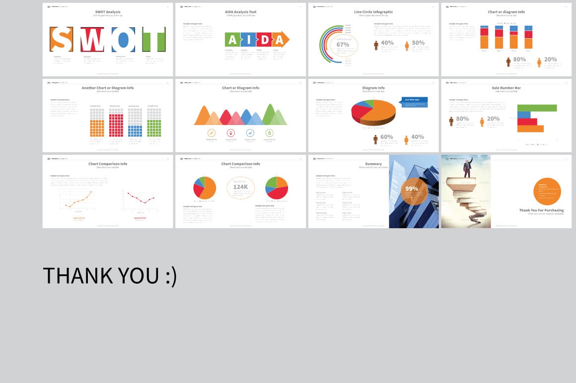 Clear & Clean Powerpoint Template - Etsy