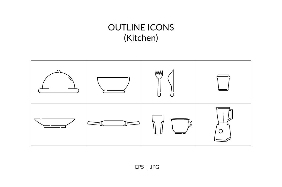 Kitchen Outline Icon - Etsy
