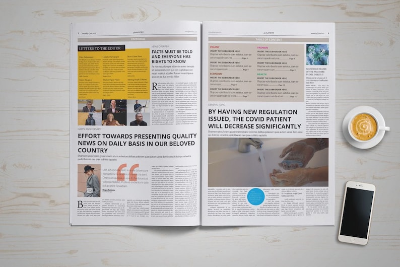 Indesign Global Newspaper Template - Etsy