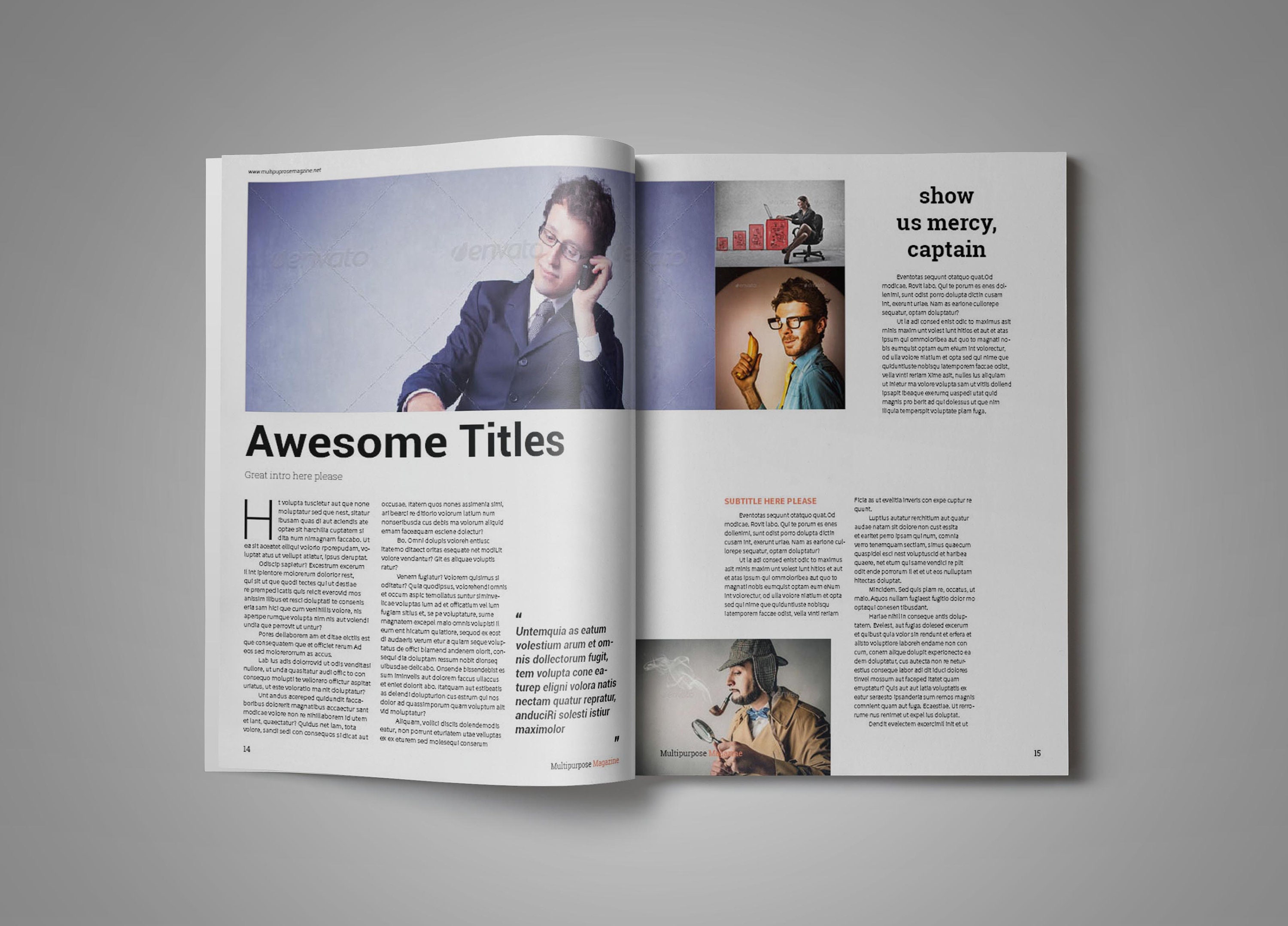 Clean Magazine Template - Etsy