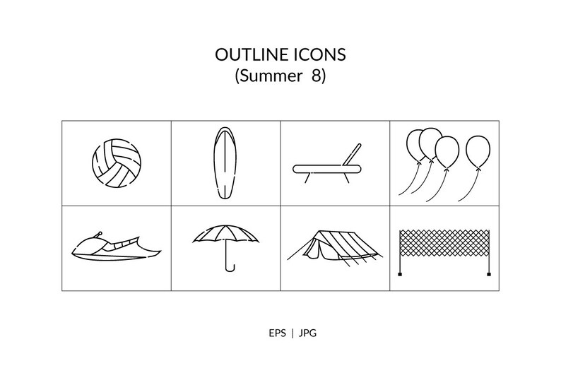 Summer Outline Icon - Etsy
