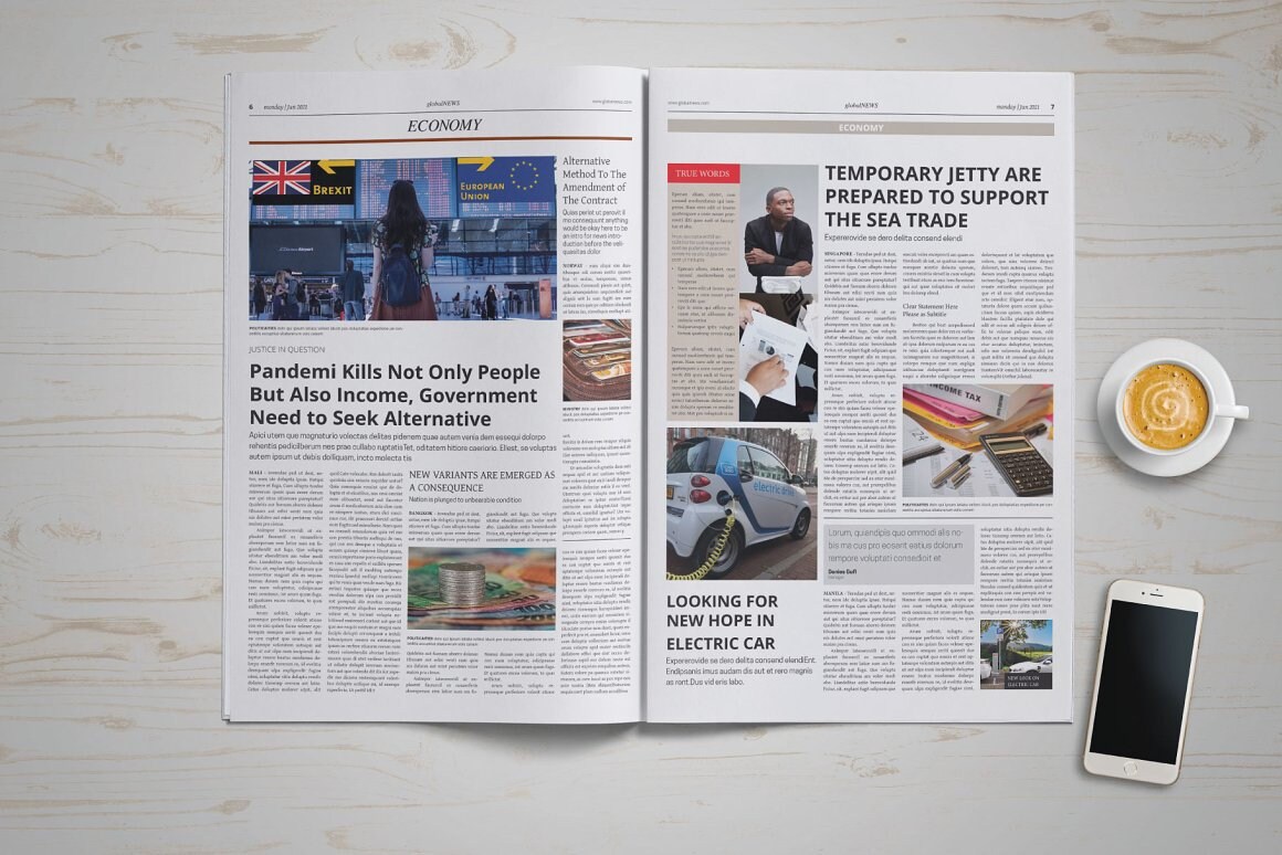 Indesign Global Newspaper Template - Etsy