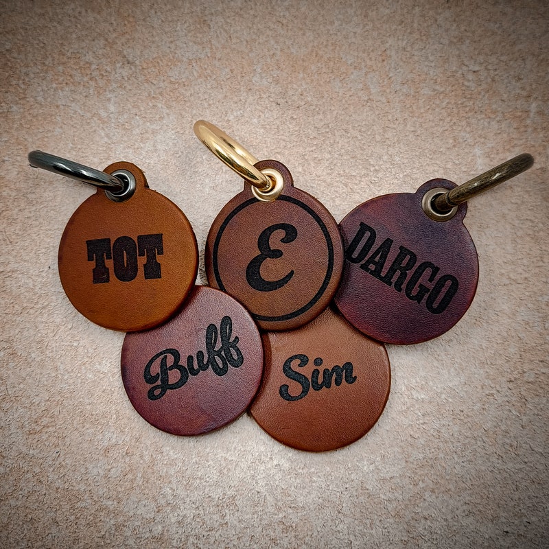 Custom Leather Tag Circle - Etsy