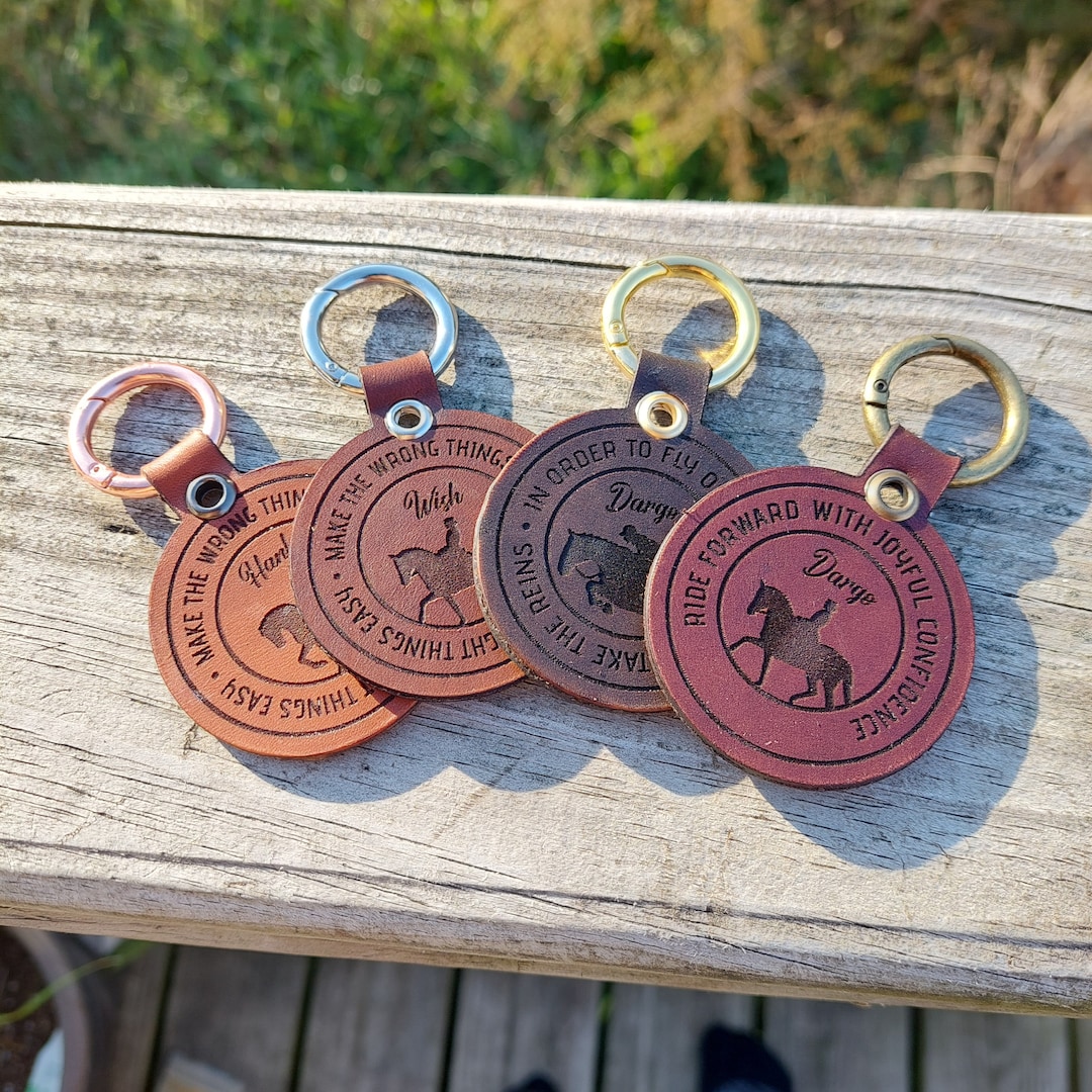 Personalized Leather Saddle Tag for Horse and Rider, Designed to ...