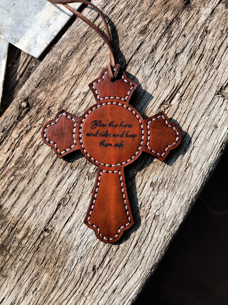 Personalized Leather Cross – Hand-stitched - for Horse Rider - Etsy