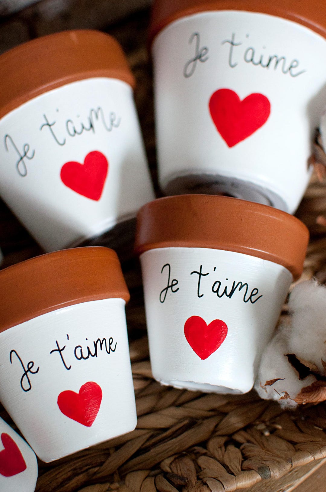 Personalized Terracotta Flower Pot / Planter: I Love You [valentine's ...