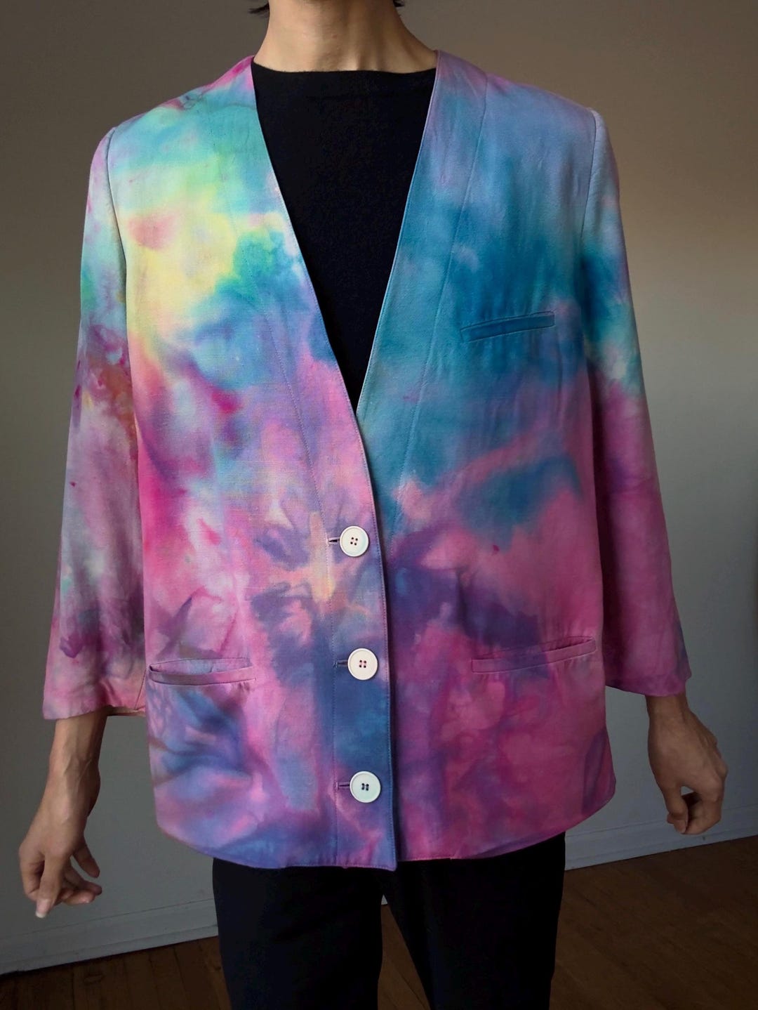 Large Cosmic Linen Blazer - Etsy