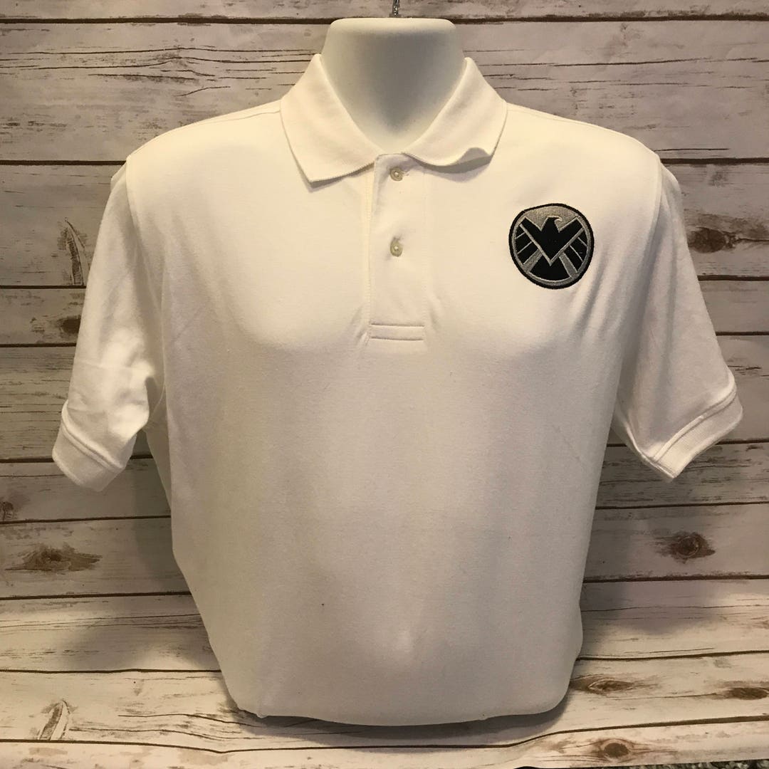 Men's Polo Shirt, Men's Superhero Shirt, Marvel Polo Shirt, Shield Polo ...
