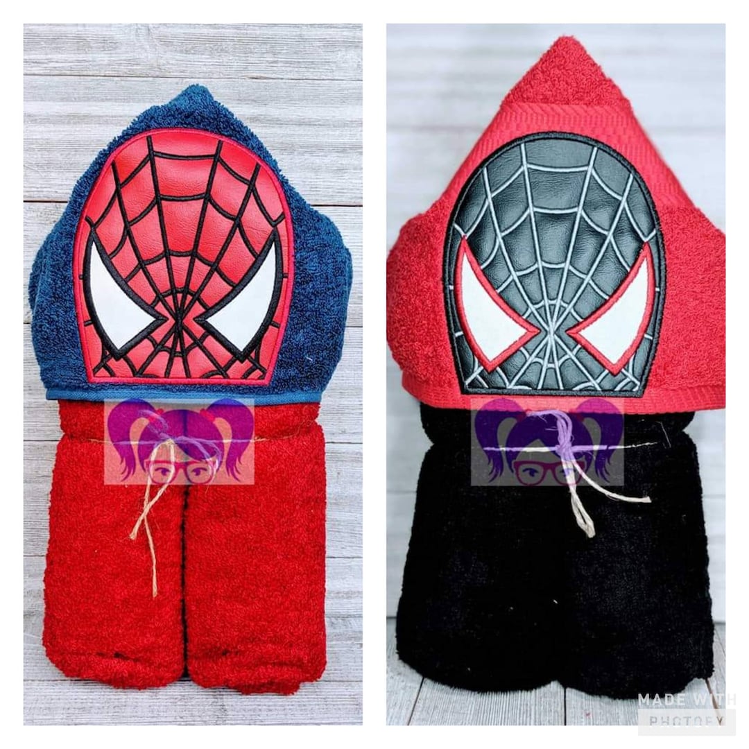 Spiderman Hooded Towel, Personalized Spiderman Hooded Spiderman Bath ...