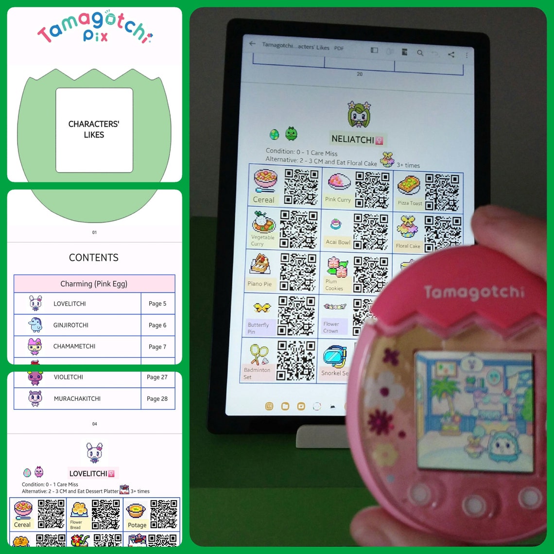 Tamagotchi Pix & Tamagotchi Pix Party Characters' Likes QR Codes Compilation [bundle] - Etsy