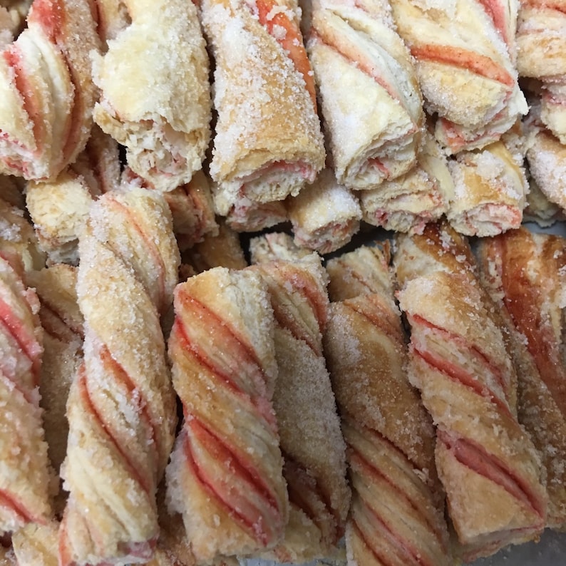Puff Pastry Dough Cookie Twists With Raspberry Filling, .75 Lbs - Etsy