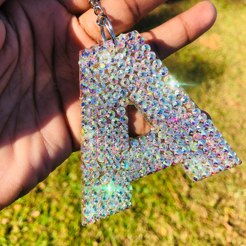 Rhinestone Keychain - Etsy