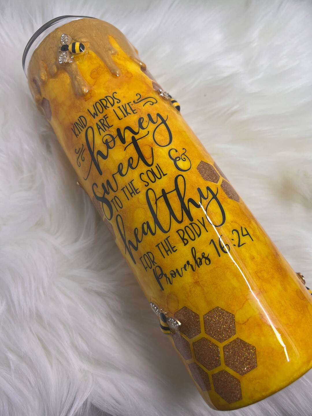 3D Bumble Bee Tumbler, 30oz Tumbler, Tumbler Gift, Bumble Bee Drinkware ...