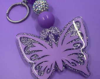 Butterfly Beaded Keychain - Etsy