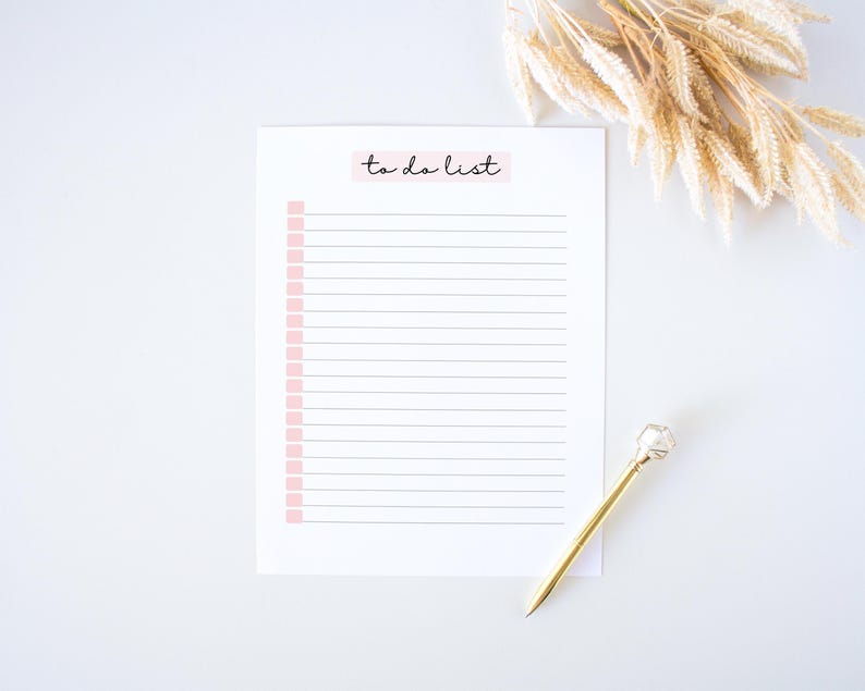 Minimal to Do List Printable, Print at Home Simple Task Tracker Touches ...