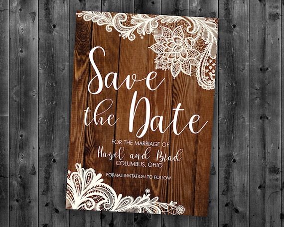 Rustic Wood Save The Dates Postcards Plantable Wedding Save The Date