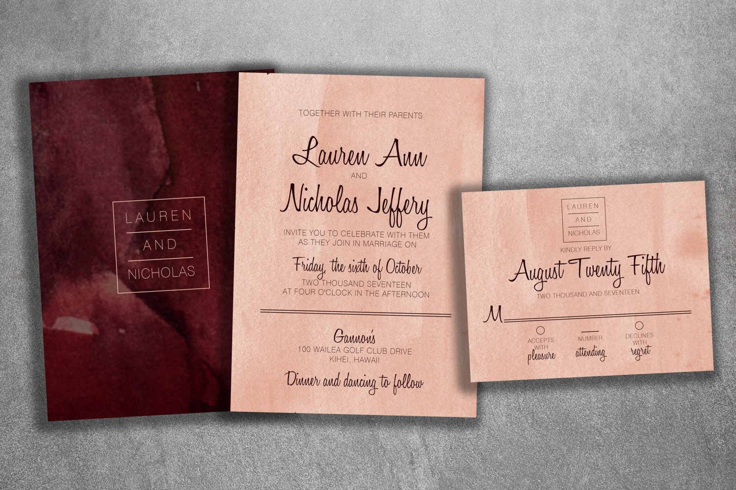 Elegant Wedding Invitations Set Printed Classy Wedding | Etsy