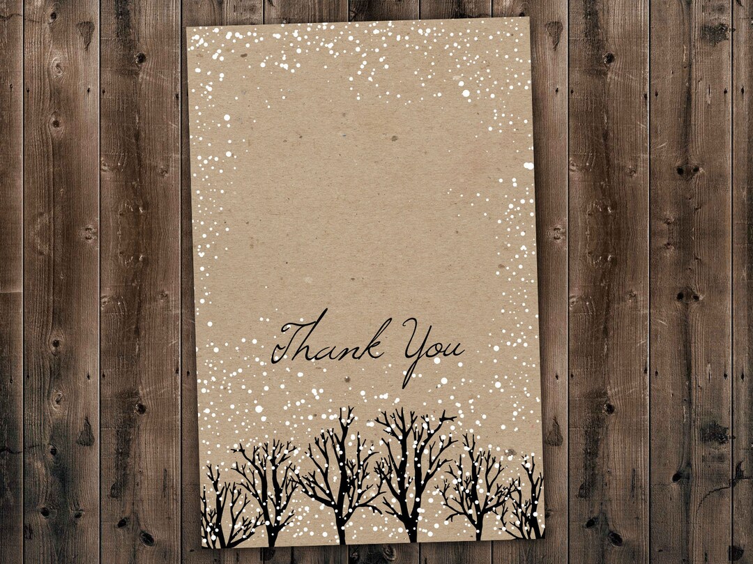 Thank You Cards Trees Cheap Thank You Folded Card - Etsy