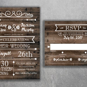 Rustic Country Wedding Invitations Set Printed - Cheap Wedding ...