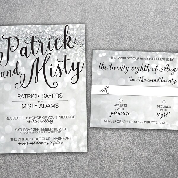 Sparkle Wedding Invitation - Etsy