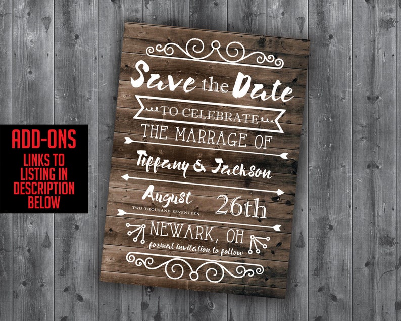 Rustic Barn Wood Wedding Invitations, RSVP Set - Etsy