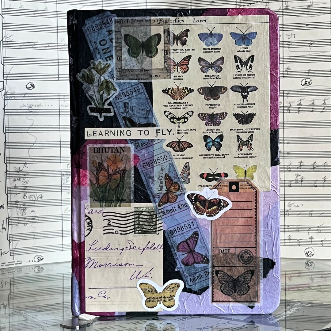BUTTERFLIES - Undated Planner, A5 Size Notebook W/stickers & Bookmark ...