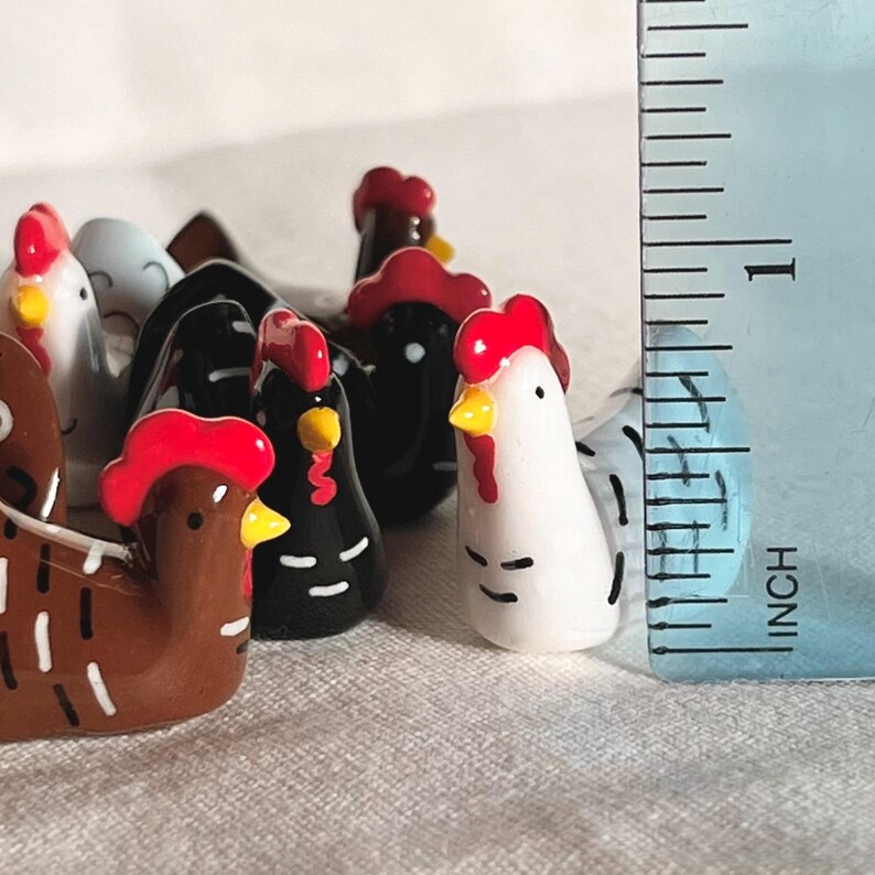 Miniature Chickens! - Handmade Polymer Clay Trinket/knickknack - White ...