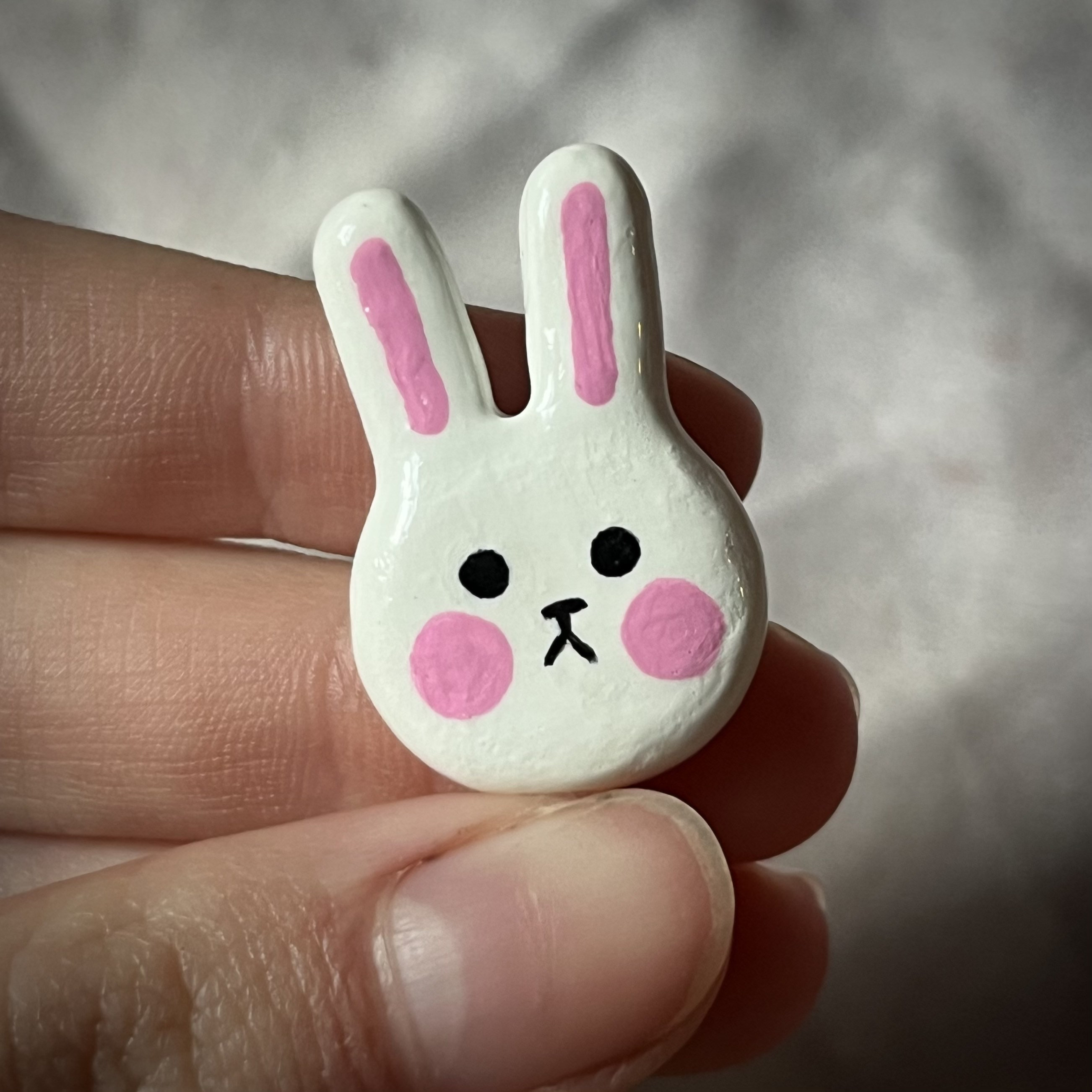 Cute Cartoony Pins Polymer Clay Bunnies Mushrooms Leaf - Etsy