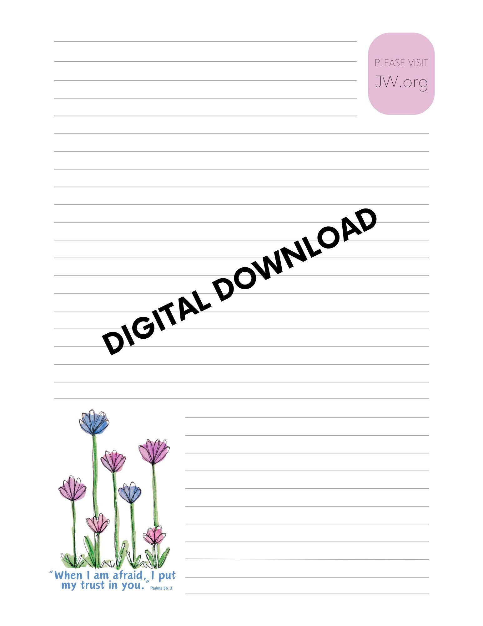 Letter Writing Template - 2024 Year Text - Digital Download - Sweet ...