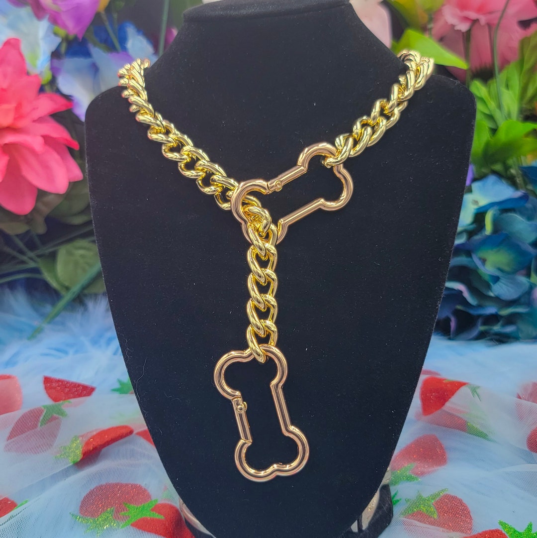 Gold - Bone Ring Slip Chain/ Fidget Choker/collar - Etsy