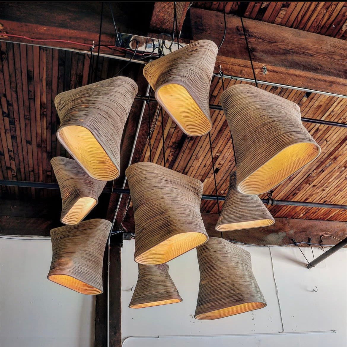 Organic Pendant Light Wood Shade Natural Texture Timeless Sustainable ...