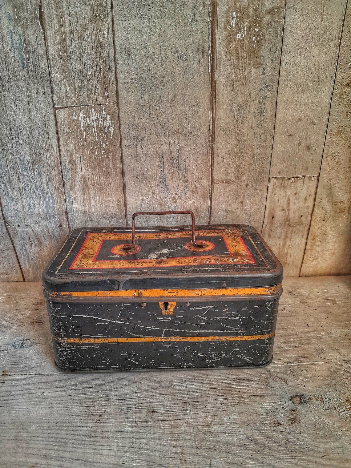 Antique Large Tin Box With Handle John Buchanan Bros Confectionery Box ...
