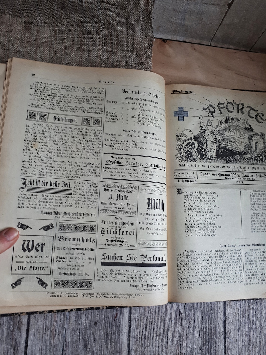 Vintage Book, Rare Old Antique German Almanac Church Monthly Set ...