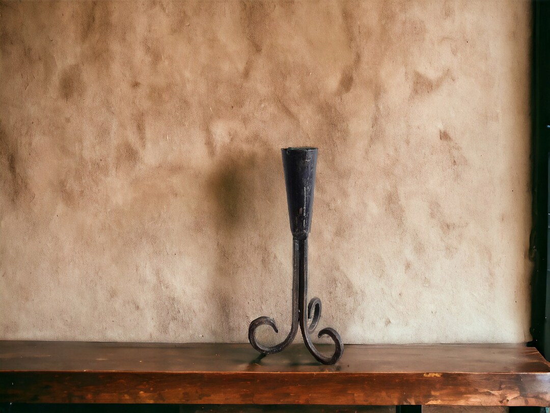 Hand Forged Candlestick, Crude Rustic Swedish Candle Holder - Etsy