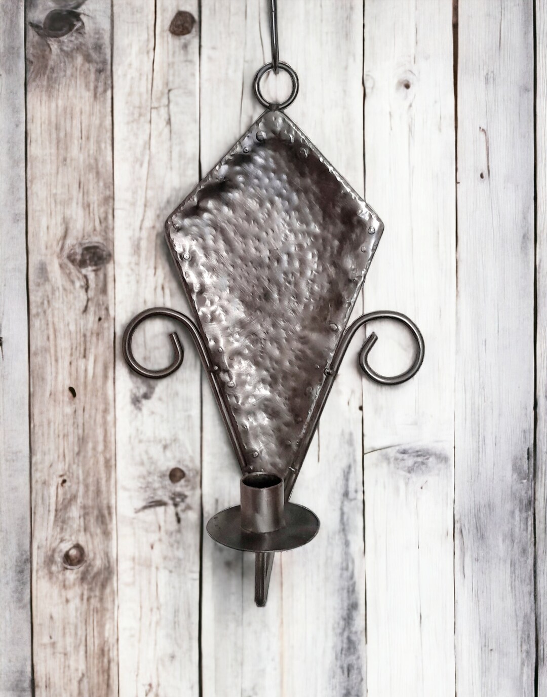 Primitive Metal Wall Sconce, Hand Forged Metal Candle Holder - Etsy