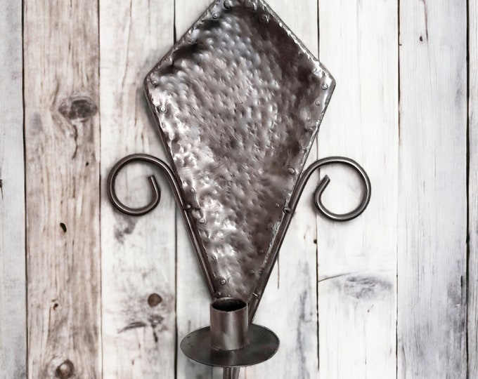 Primitive Metal Wall Sconce, Hand Forged Metal Candle Holder - Etsy