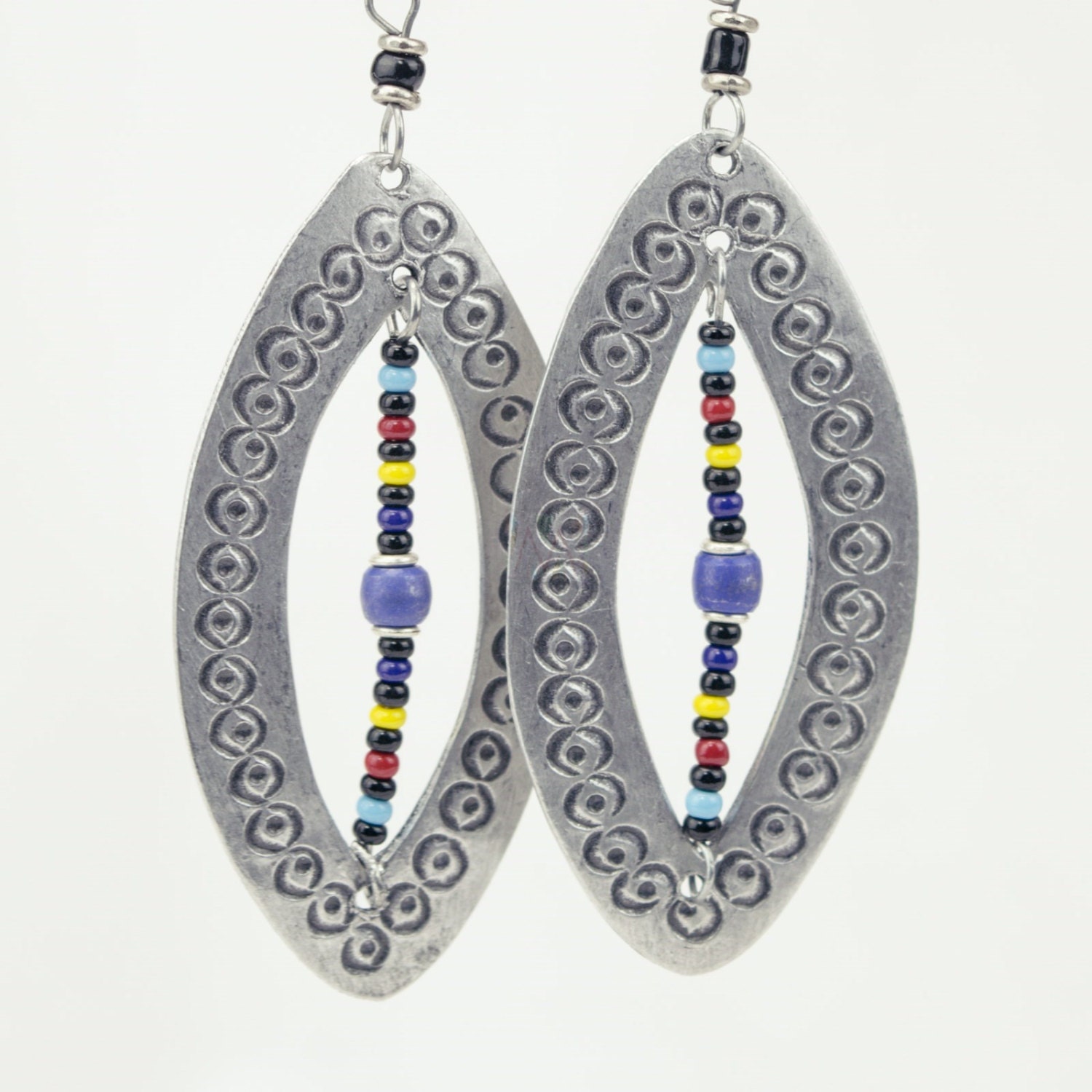 Aluminum Hand Stamped Shield Shaped Earrings - Etsy