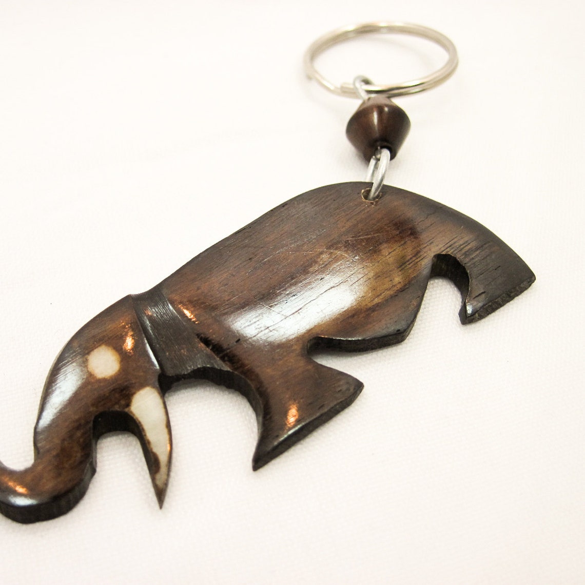 Elephant Cow Bone Keychain - Etsy