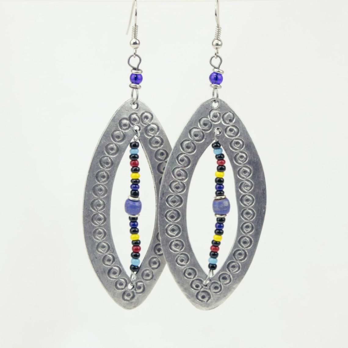 Aluminum Hand Stamped Shield Shaped Earrings - Etsy